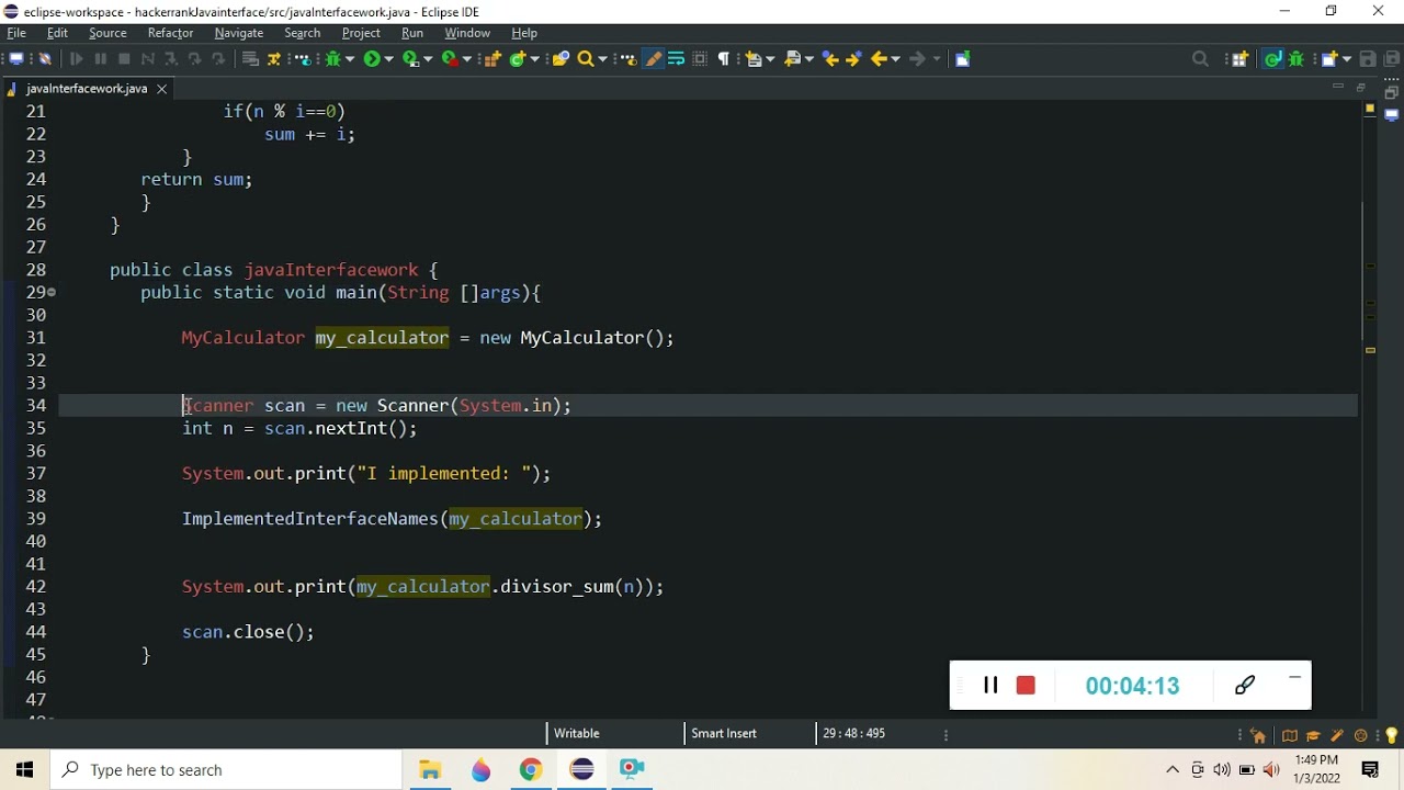 Hacker Rank Java Interface Solution for beginners