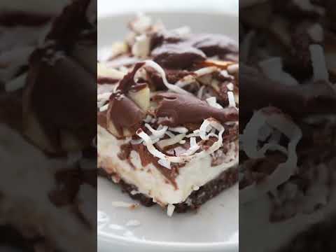 EASY no bake KETO Almond Joy Cheesecake Bars. OBSESSED!