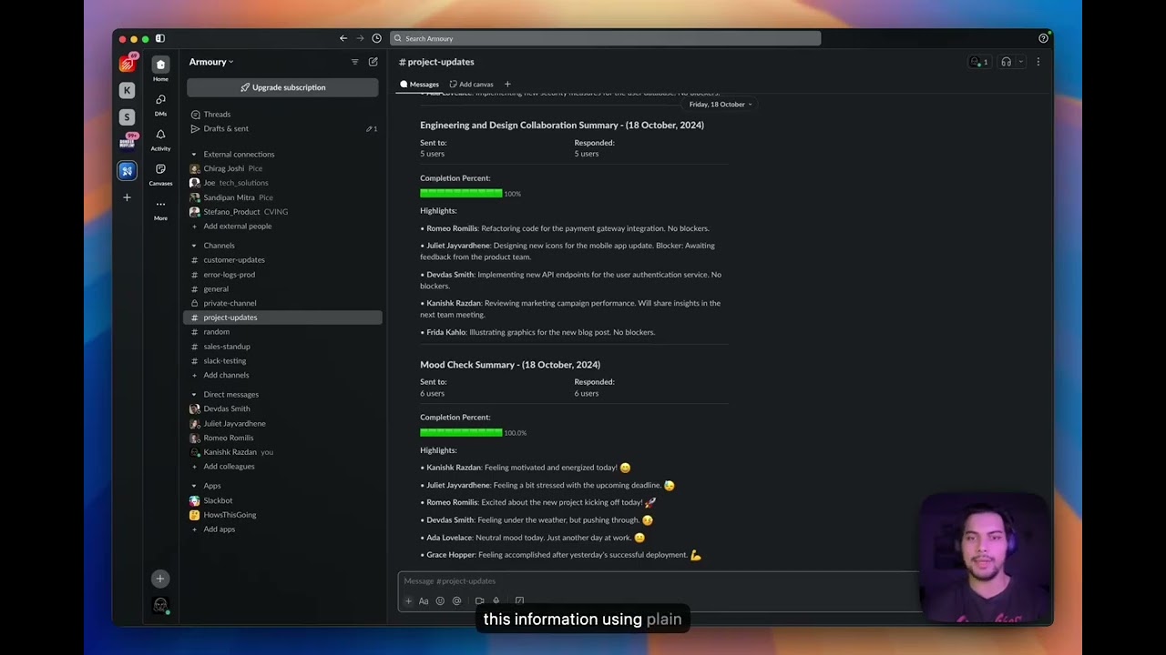 HowsThisGoing - Query your Standup Data using Plain English!
