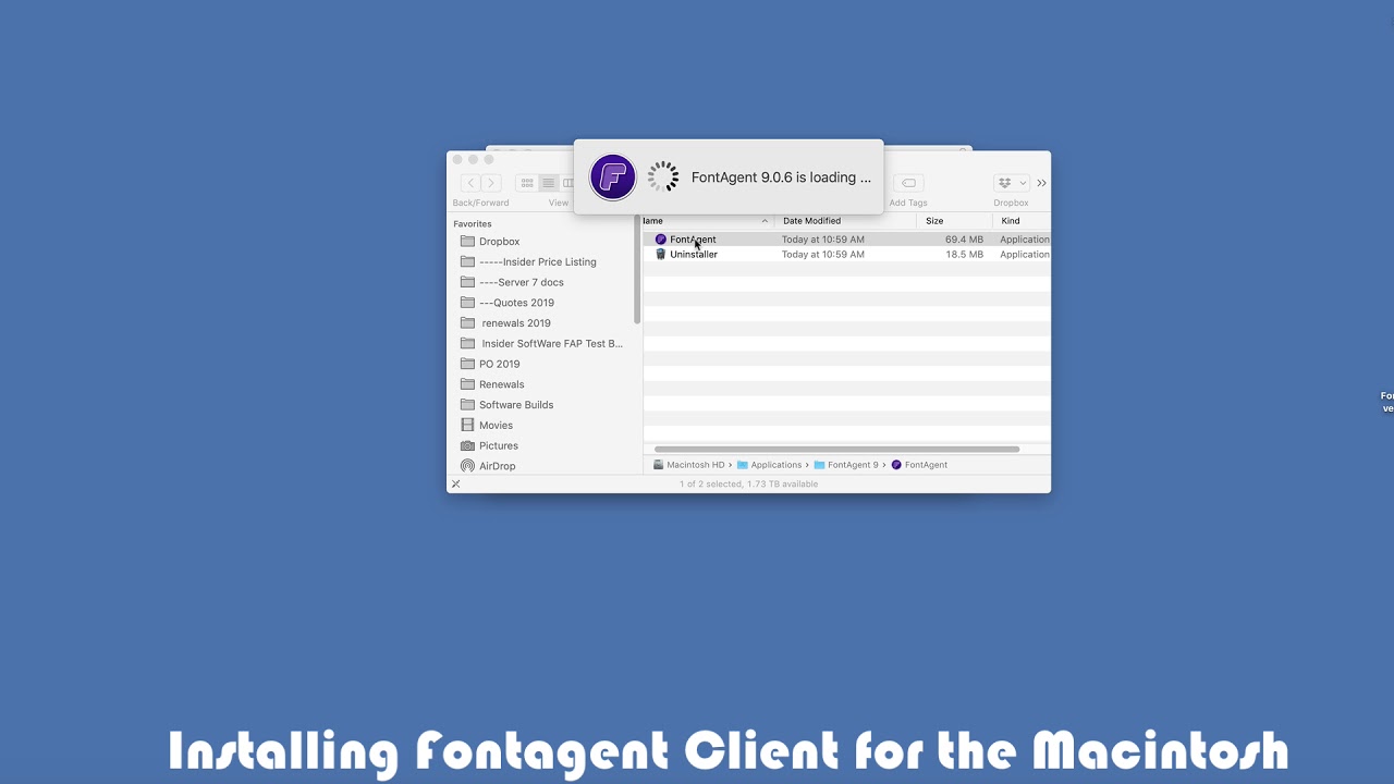 Installing Fontagent 9 client