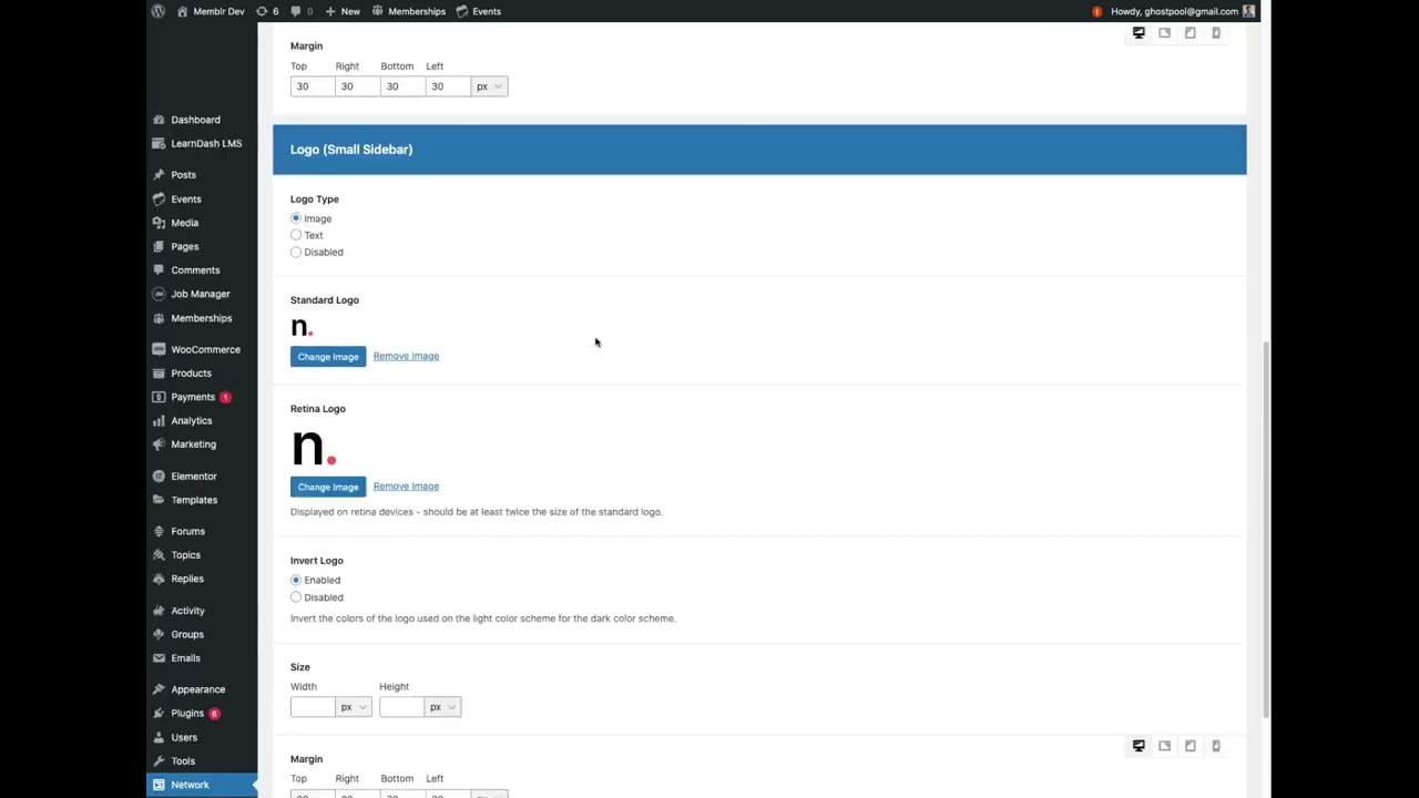 Network WordPress Theme - Theme Options