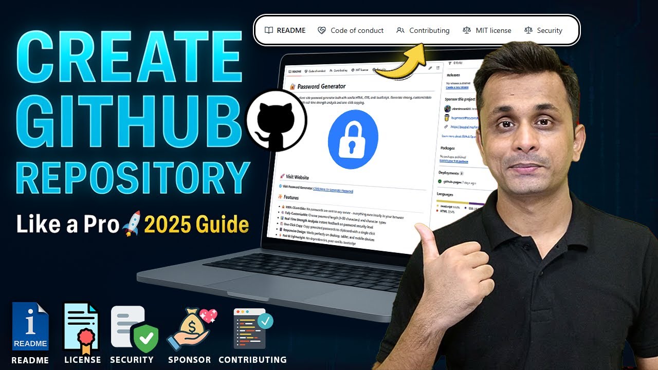 🚀 How To Create GitHub Repository Like a Pro | README, Contributing, LICENSE, GitHub Pages & More
