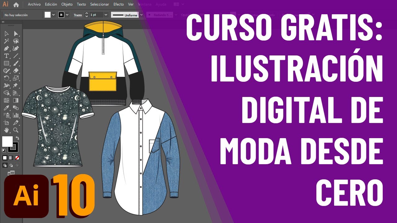 Ilustración digital de moda clase 10: Aplicación de color, textura y estampados