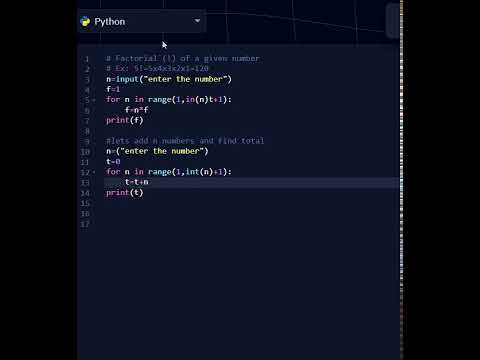 Factorial of a number and Add n numbers in python #shorts #python #coding #education #basic #tech