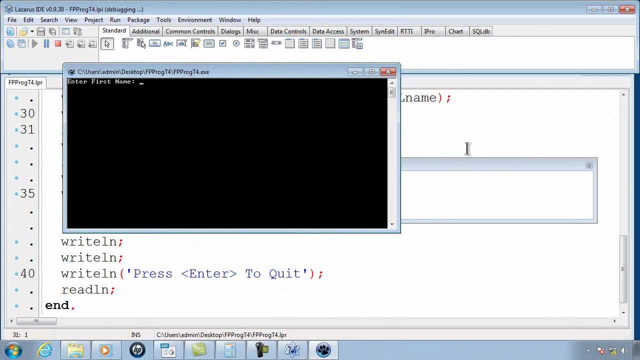 Free Pascal Program Tutorial 4 - User Input - Lazarus