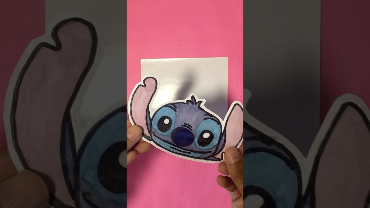 How To Make Your Own Stickers At Home Stitch from Lilo and Stitch #stitch #stickers #diyshorts