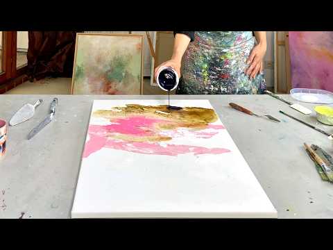 Texture & Foil – Let Gold Flow on Coffee & Paper | Acrylic Painting (Beginner Friendly)