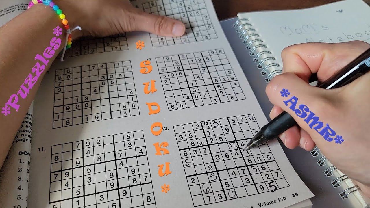 Let's Do Some Puzzles! ASMR (Soft-Spoken) *Page Turning, Counting, Writing, Sudoku, Some Whispering*