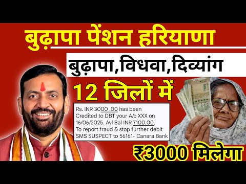 हरियाणा बुढ़ापा पेंशन कब आयेगी | Haryana Budhapa Pension kab aayegi | Old age pension haryana