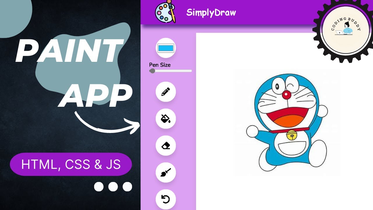 Create a Paint App using HTML, CSS & JavaScript | Source Code available | Microproject