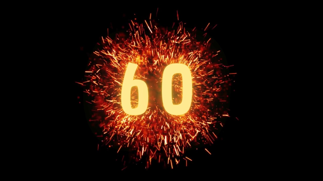 60 Second Countdown Timer - Fire Sparks & Explosion Effect