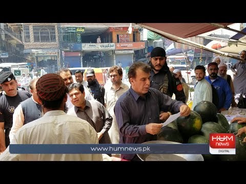 Commissioner Malakand division Riaz Masood Khan in action price check in mingora city