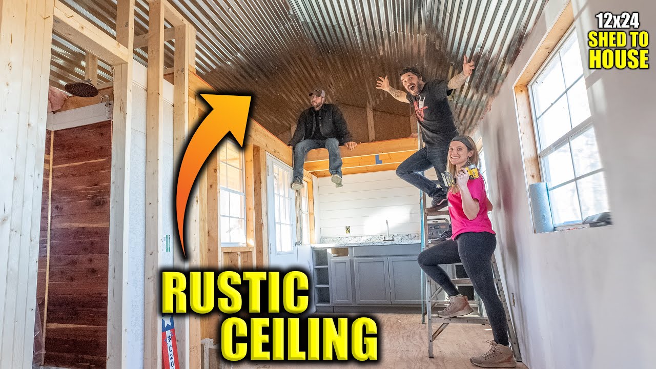 Rustic Tin Ceiling / SHED TO HOUSE / OFF GRID Tiny House