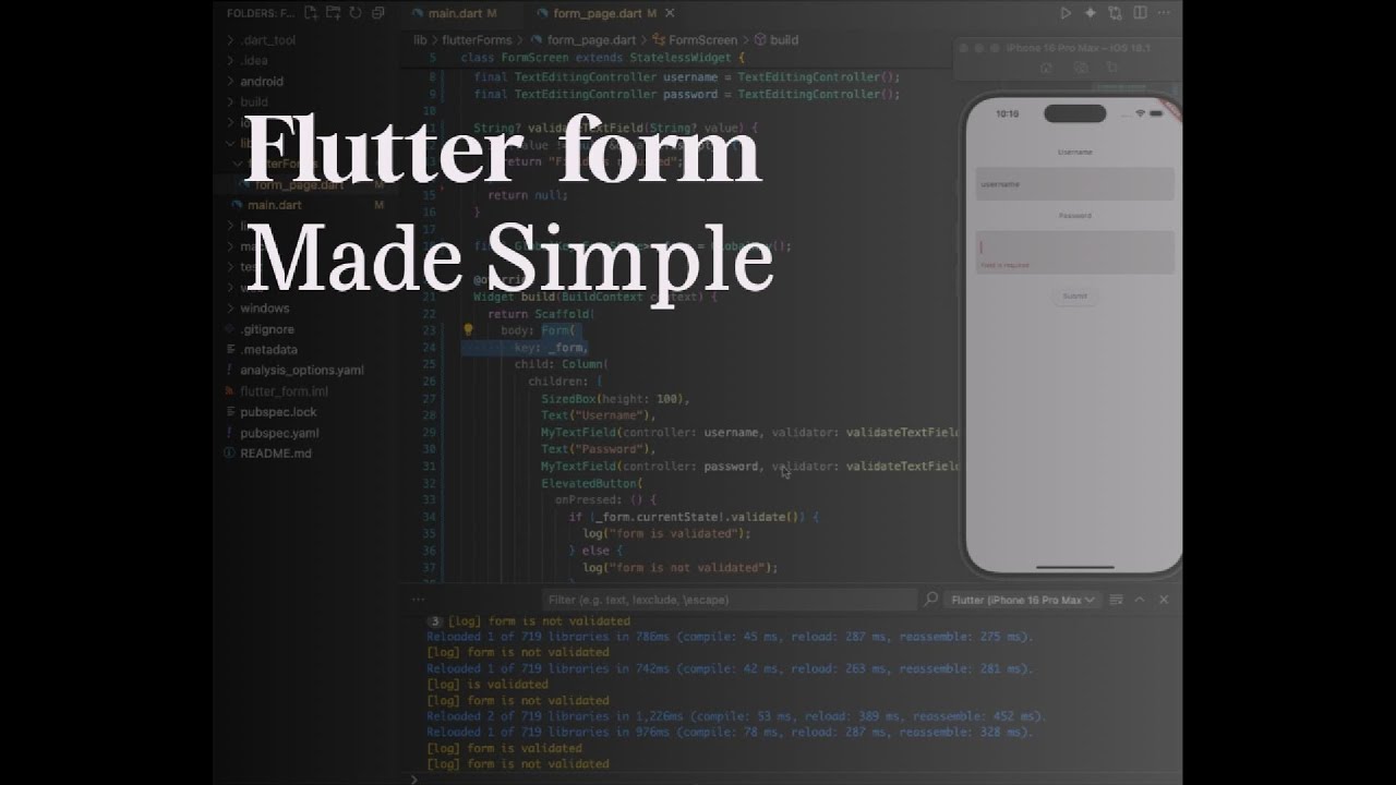 Flutter form validation made simple
