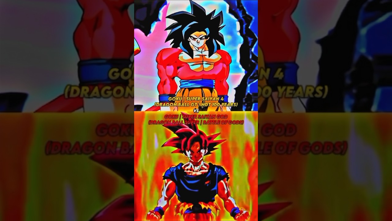 Goku SSJ4 (Dragon Ball GT | NOT 100 YEARS) vs Goku | SSJ God (Dragon Ball Super | Battle Of Gods)