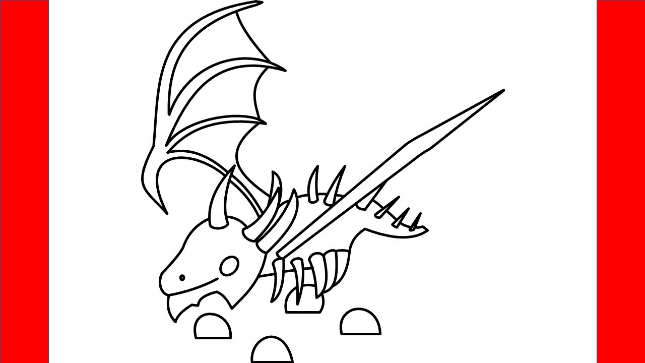 How To Draw Shadow Dragon From Roblox Adopt Me - Step By Step Drawing