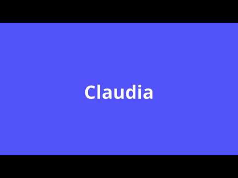 what is the meaning of Claudia