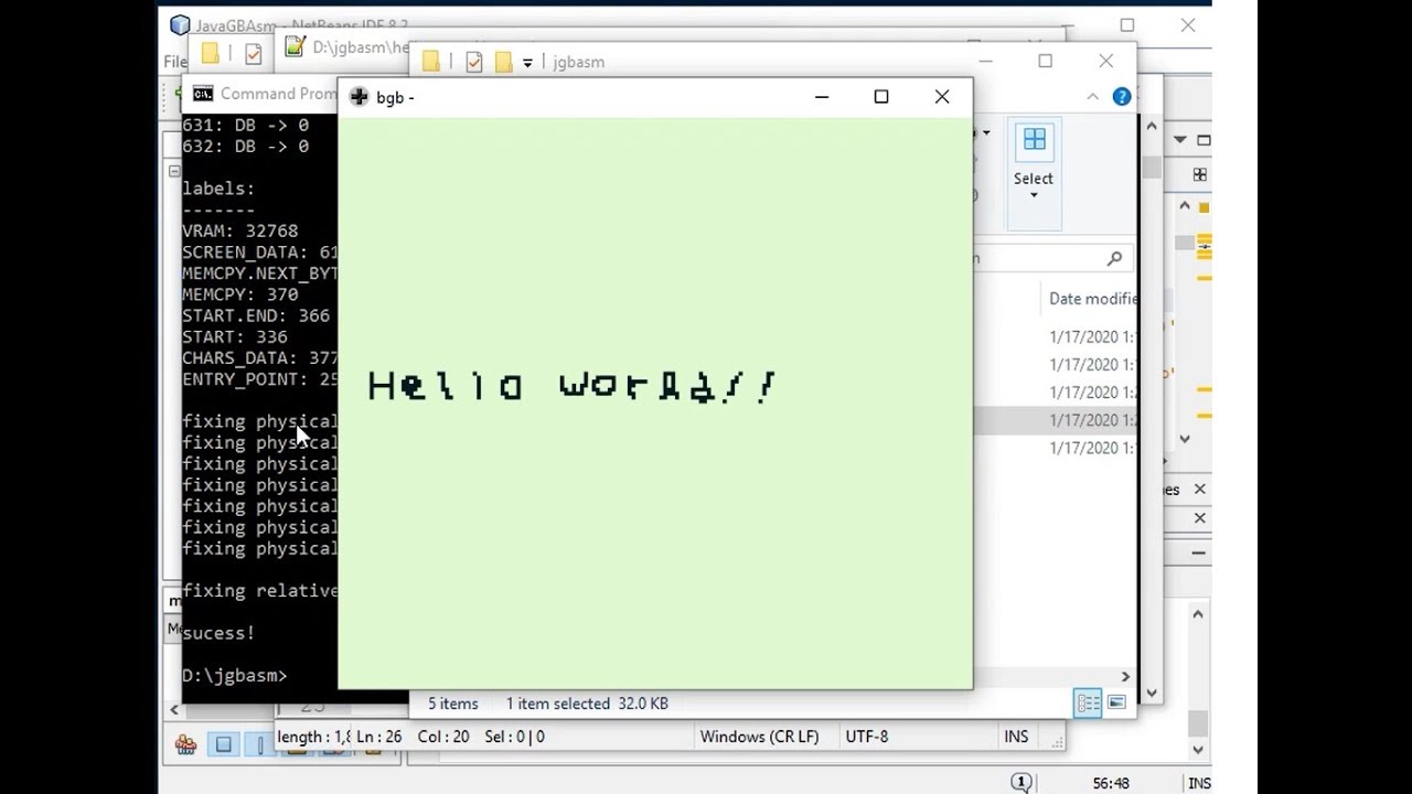 [Java] from scratch - Very Simple GameBoy Assembler (CPU‎: ‎Sharp LR35902) + Hello World program