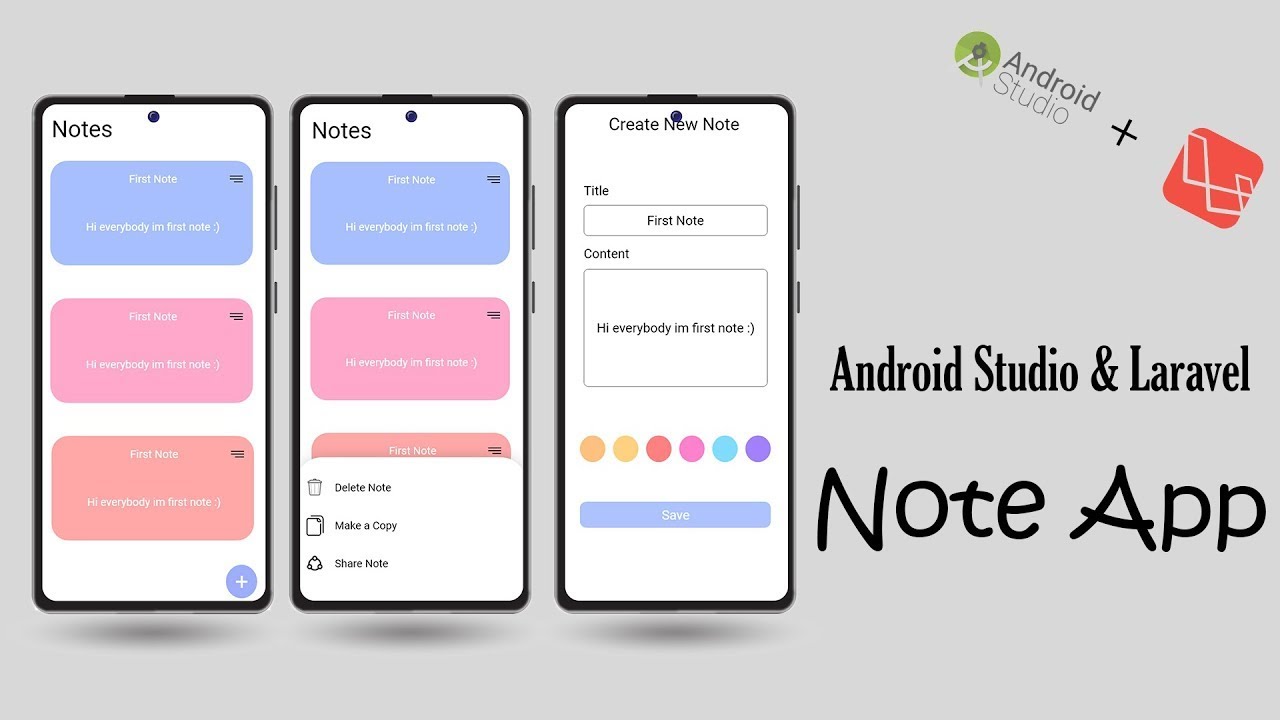 Android Notes App | Create New Note - Part #3 | Android Studio + Laravel