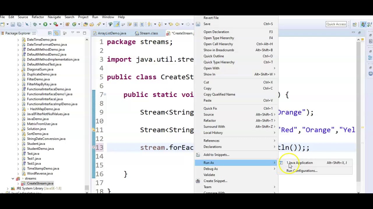 Java8 Tutorials : Different ways to create streams?
