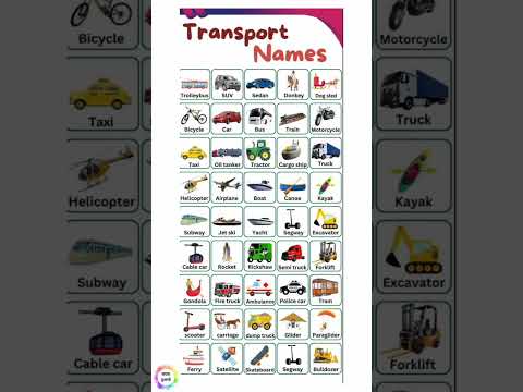 Transport names/means of transport#english #transportation @shabad_hulare