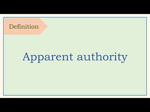 Legal term, definition, Apparent authority