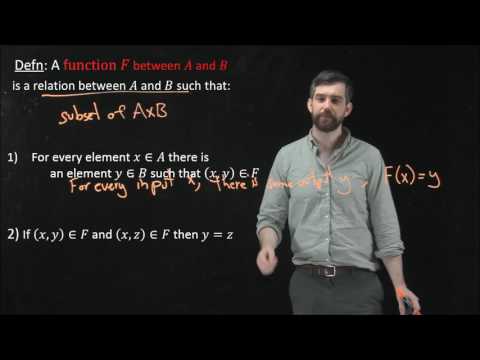 Formal Definition of a Function using the Cartesian Product
