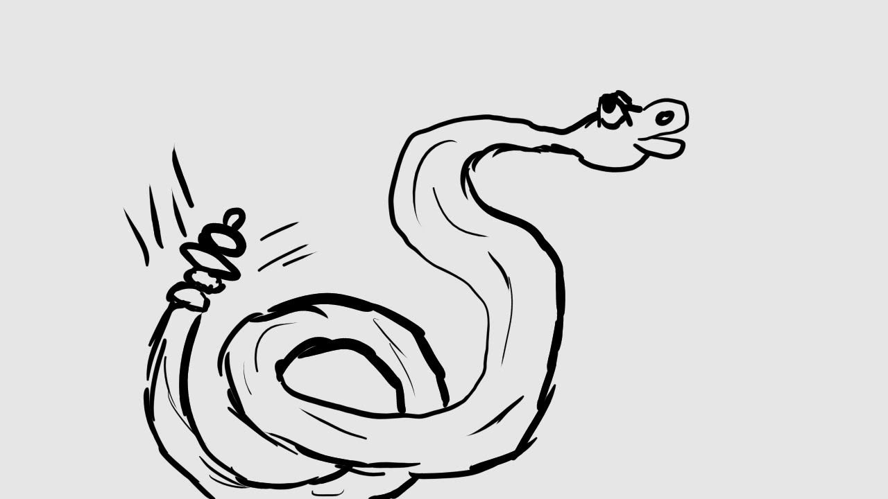 How to draw a goofy snake in Krita