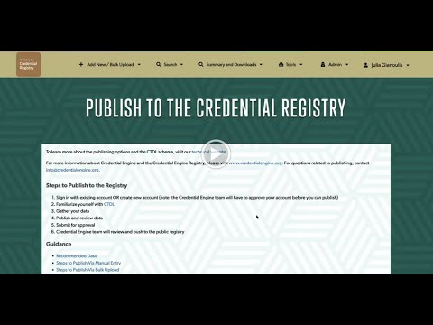 How to Publish Rubics in the Credential Registry Via Bulk Upload