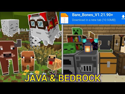 Bare Bones Texture Pack 1.21.90+ For Minecraft Bedrock & Java Edition
