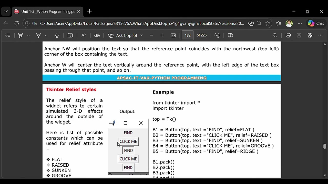  Python programming(unit-5) Dhivya. G