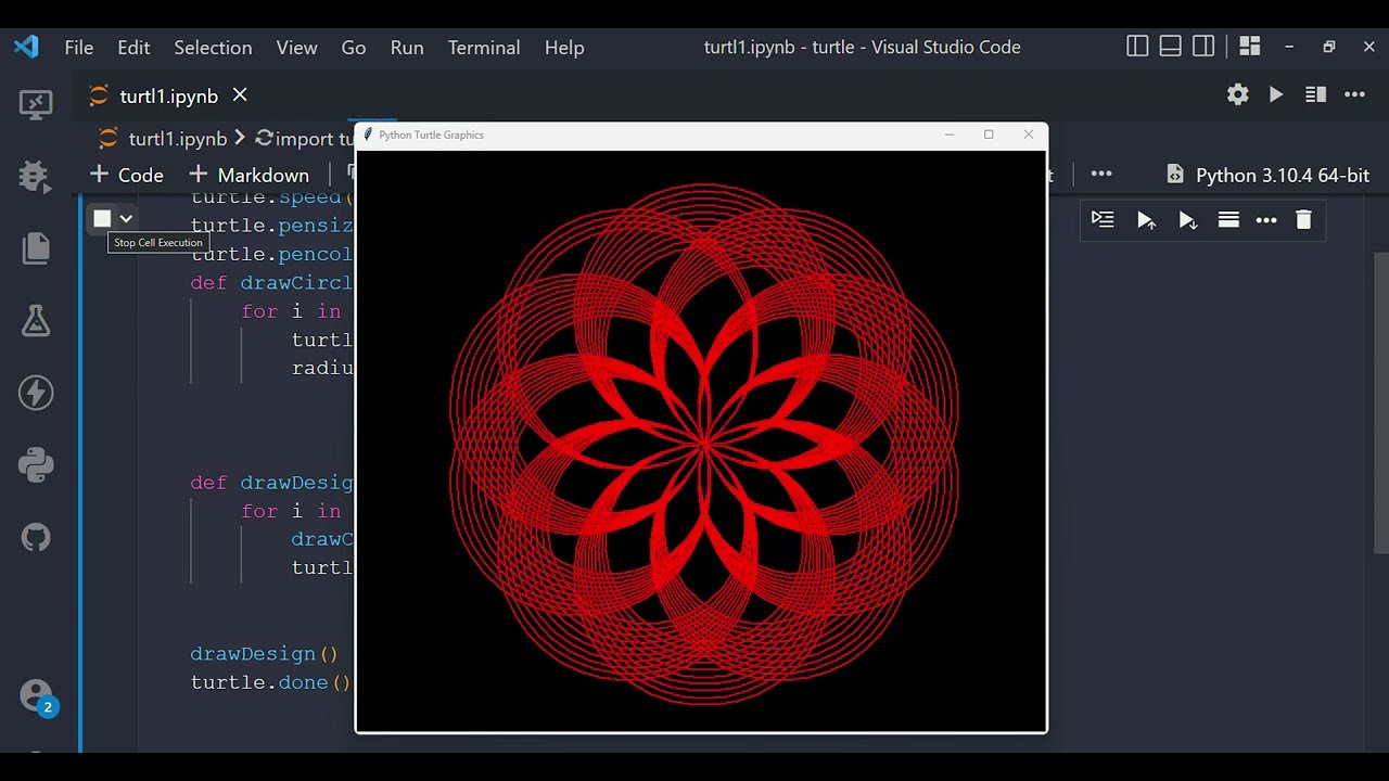 Turtle Graphs in python Beautiful flower designs