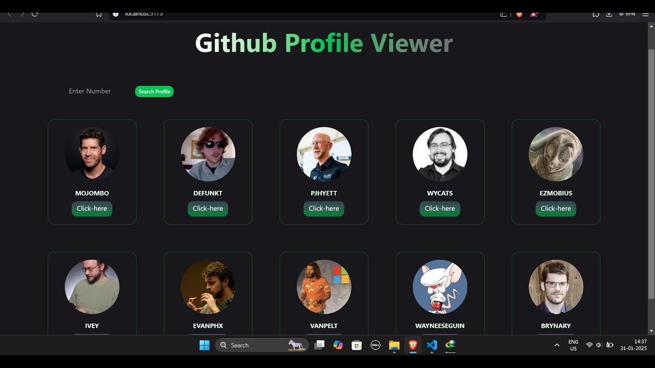 Real Github Profile Viewer React Project #react