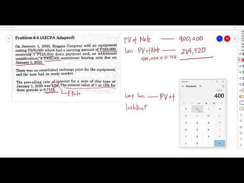 D 4 1 Non Interest Bearing Note Initial Measurement P1
