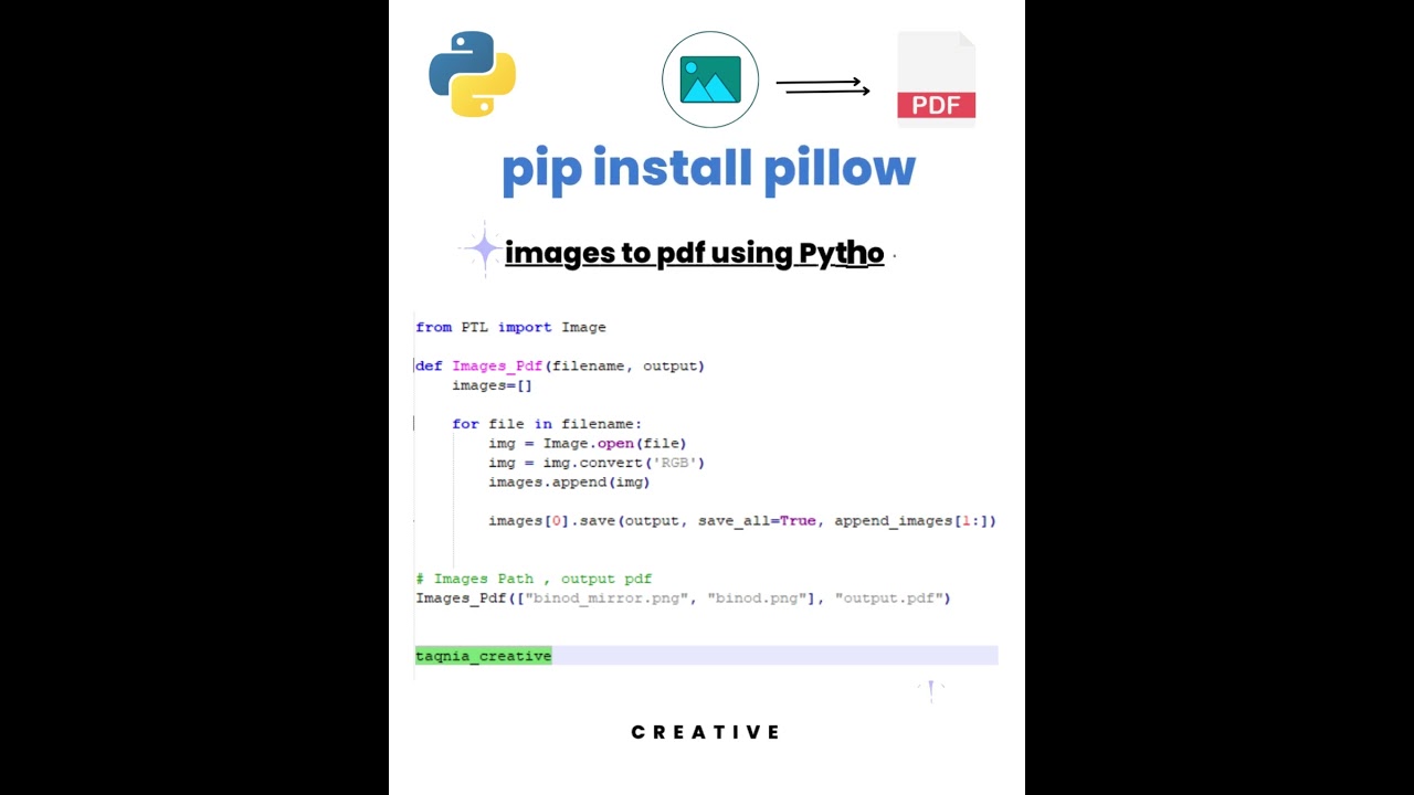 pip install pillow images to pdf using Python