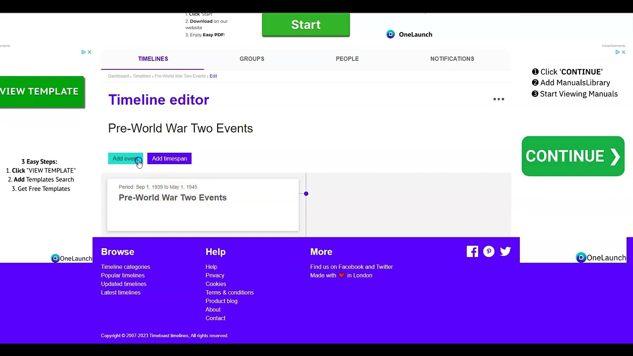 Timetoast Instructions