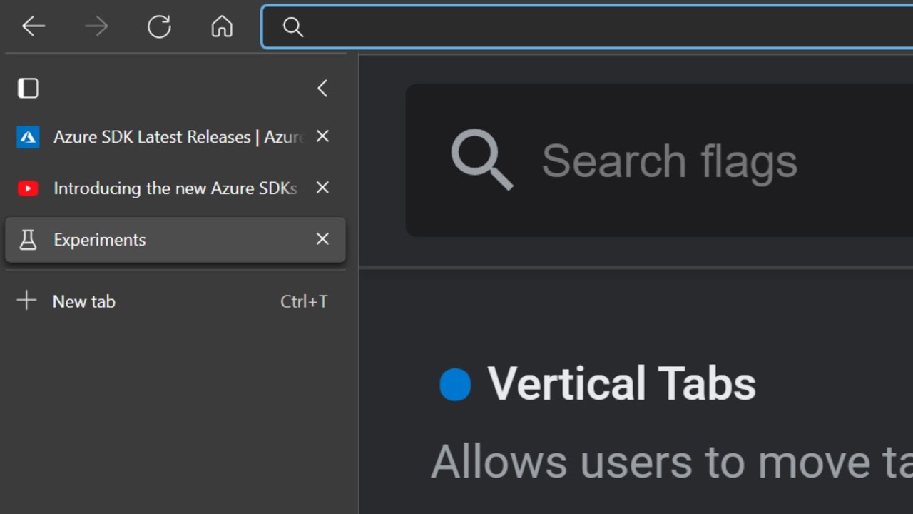 Enable Microsoft Edge Vertical Tabs