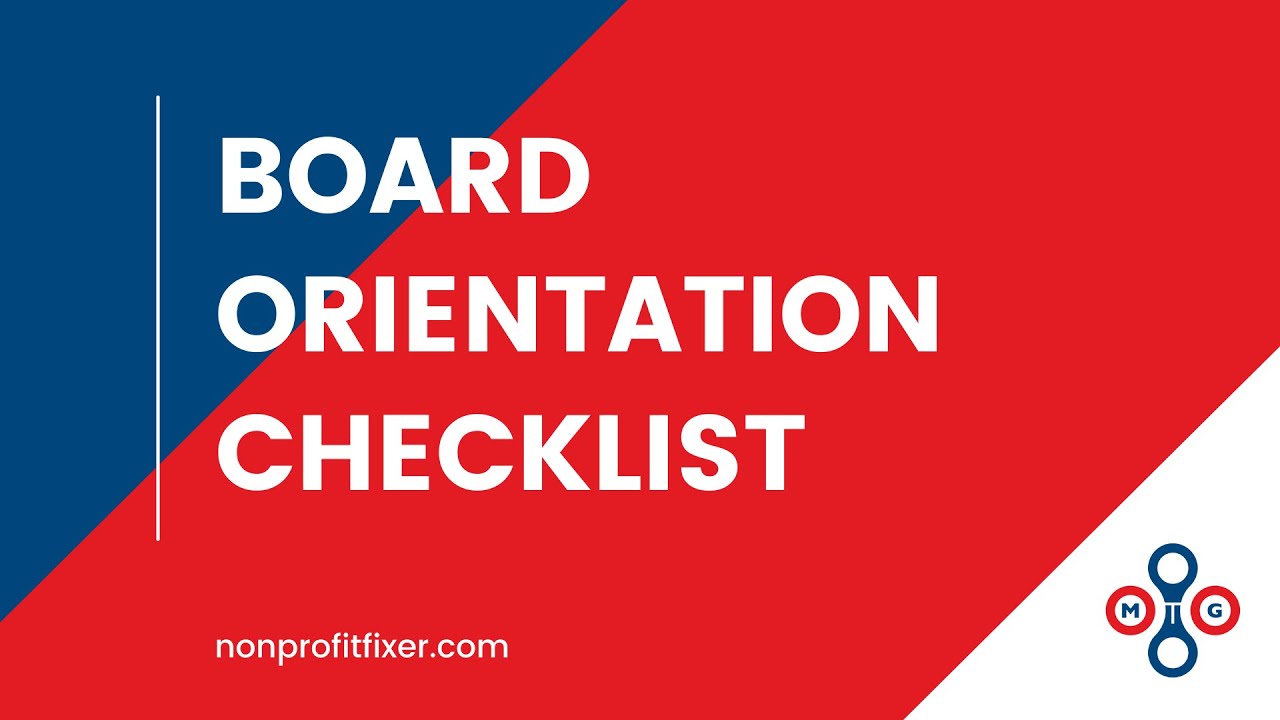 Board Orientation Checklist - free