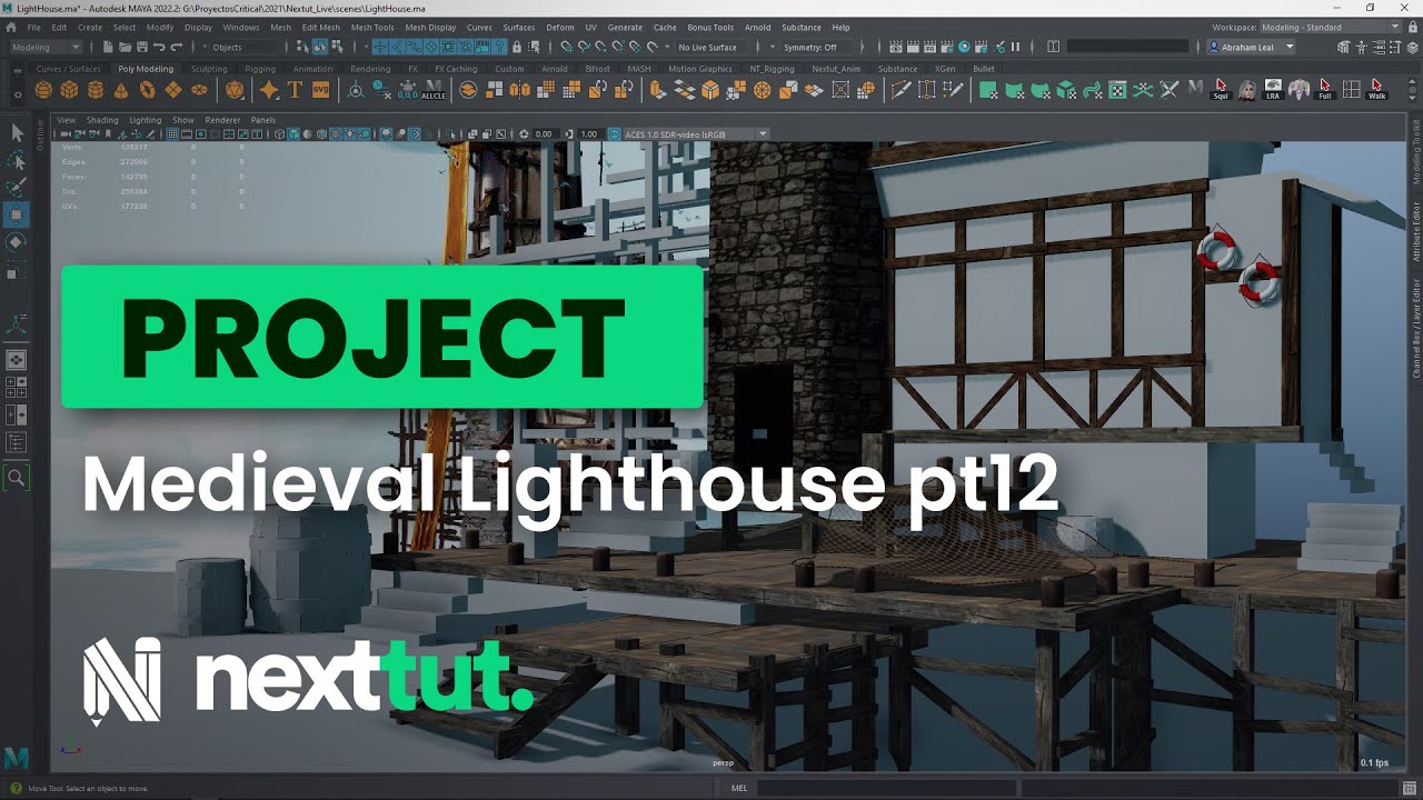 Maya Modelling Tutorial | Medieval Lighthouse Part 12