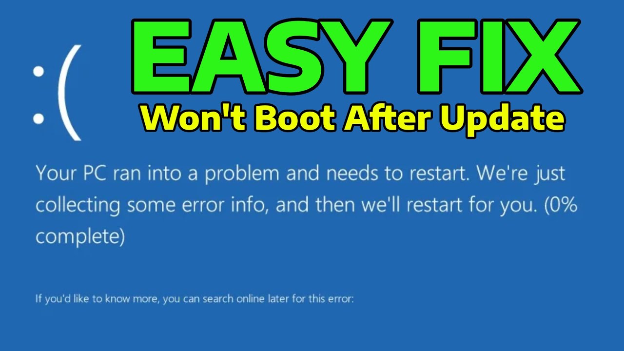 How To Fix Windows Won't Boot After Update (2025)