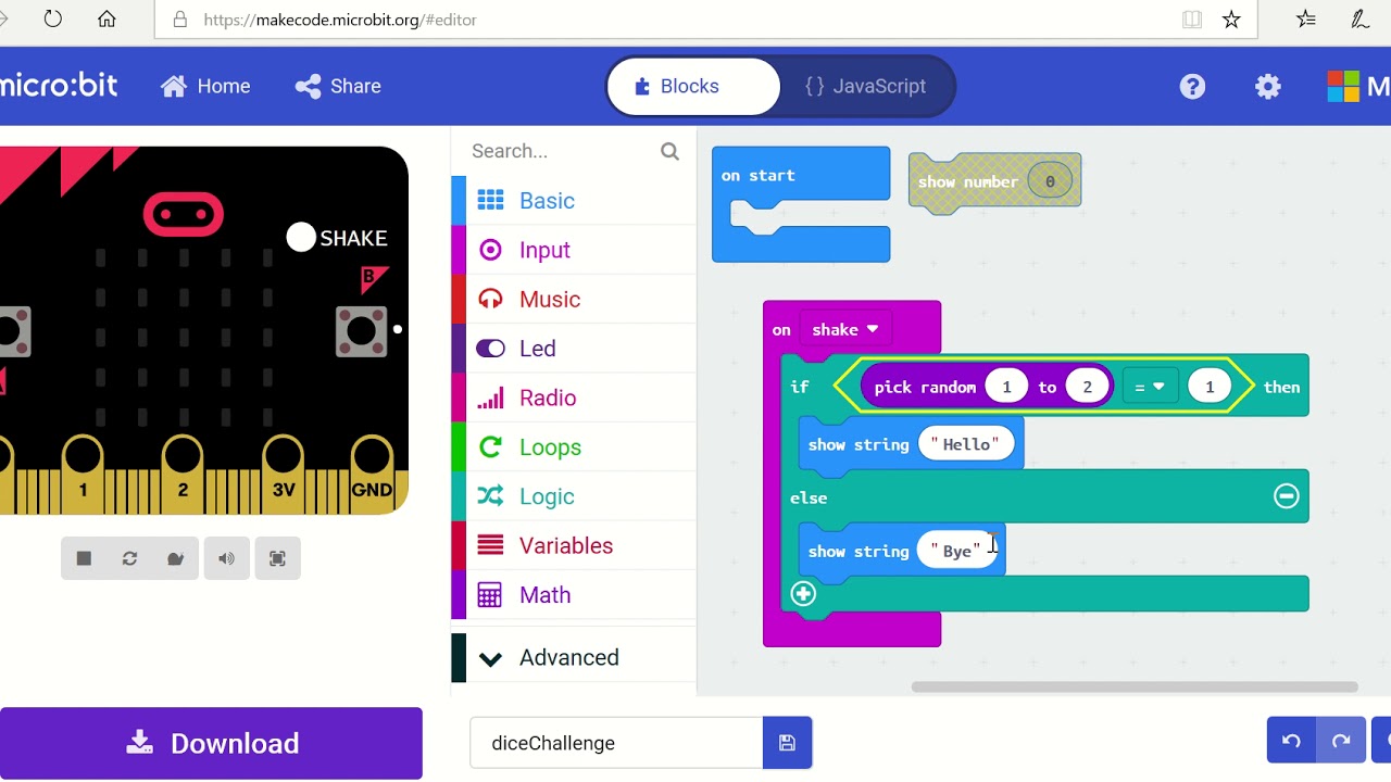 MicroBit: Magic 8 ball
