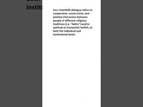 What is Interfaith dialogue?