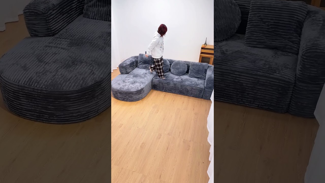 Unbox the L shaped sofa with me#sofa #sofas #compressedsofa #compressionsofa #couch #furniture
