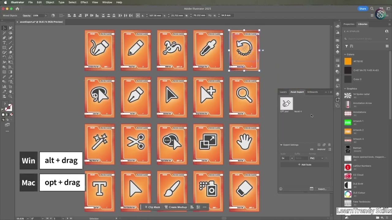 Illustrator 2025 | Asset Export Tutorial | Export Multiple Assets Fast & Easy
