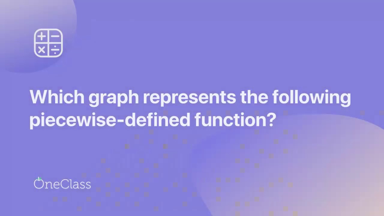 Which graph represents the following piecewise defined function?