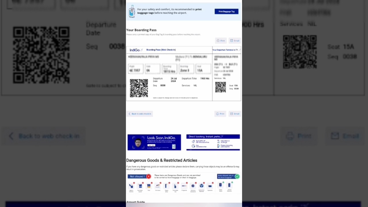 Indigo Airlines Webcheck in in Less than one minute #indigo #webcheckin #flighttravel