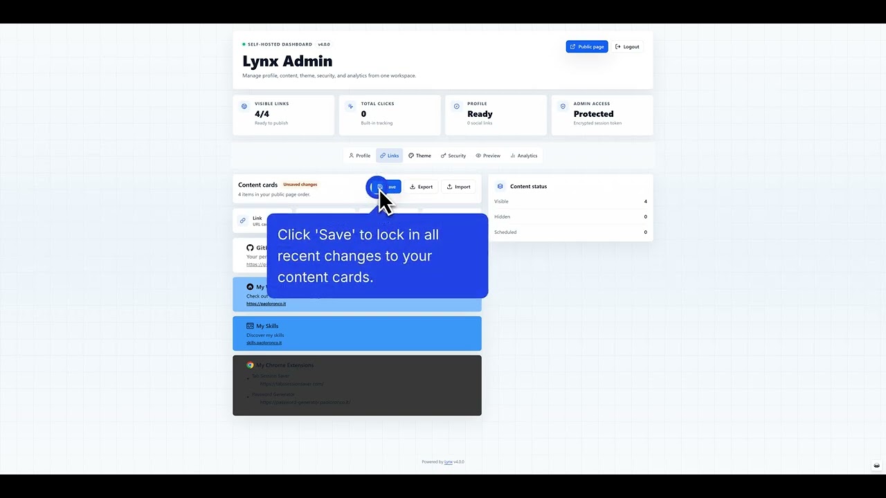 LYNX [Admin] demo & tutorial