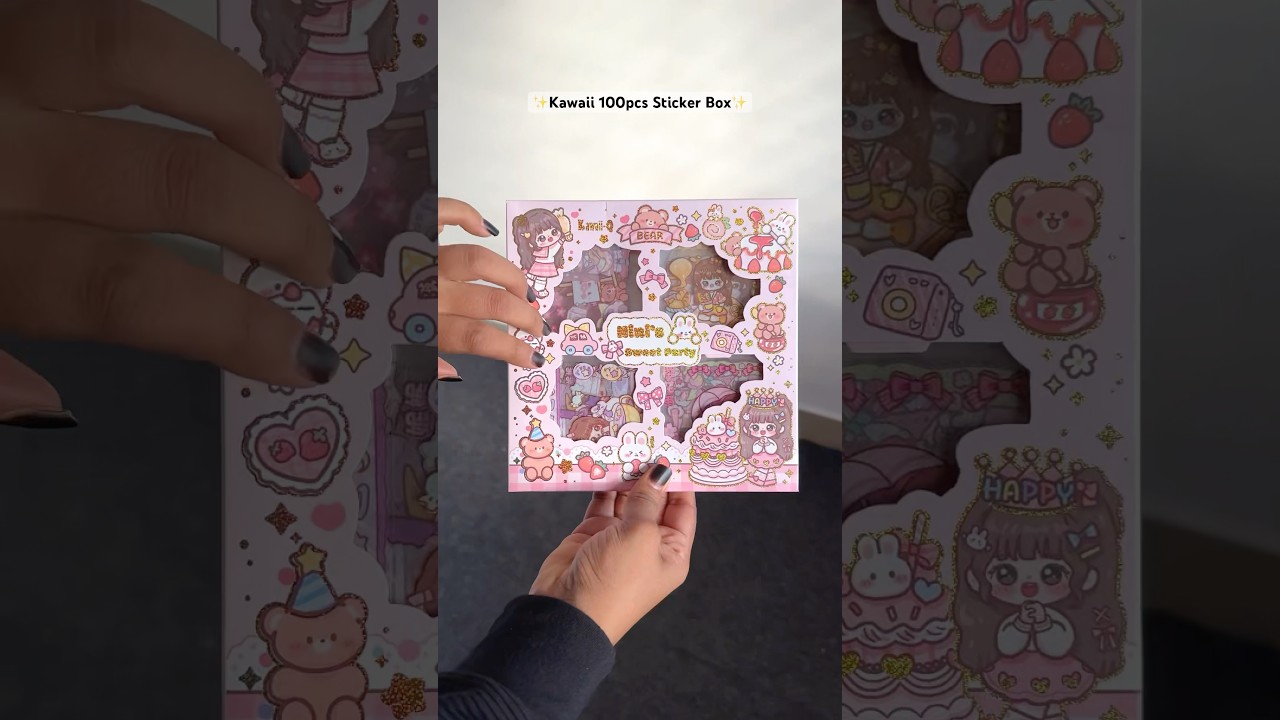 Cutest Kawaii Sticker100 Pcs  Box Set 🌷🎀✨#kawaii #sticker #cute #stickers #stationery #stationary