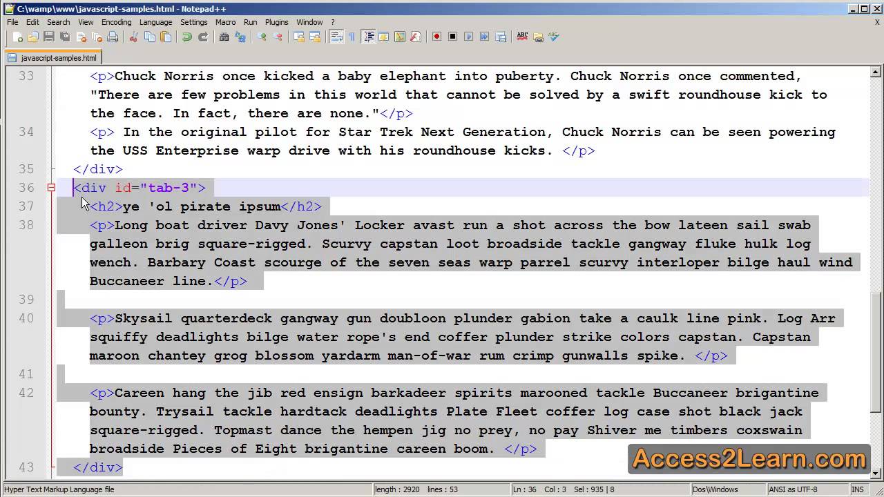 Using jQuery UI Tab Widget to Create Tabs on your Web Page