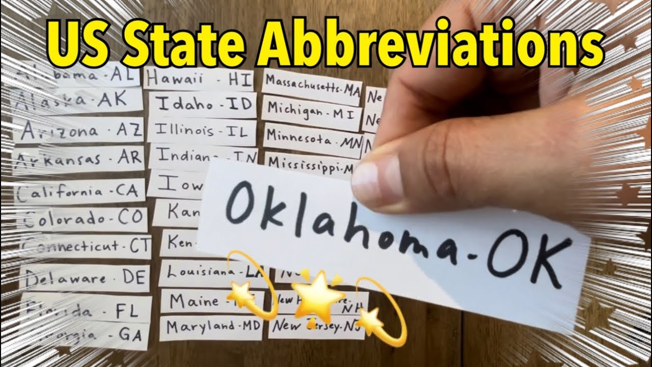 US State Abbreviations in ABC Order 🌟🔠✨